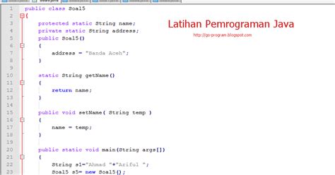 Contoh Soal Latihan Quiz Pemrograman Java ~ Ilmu Tekhnologi