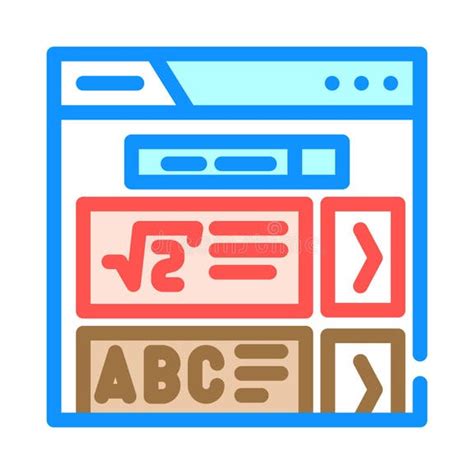 Course Search Bar Education Platform Color Icon Vector Illustration