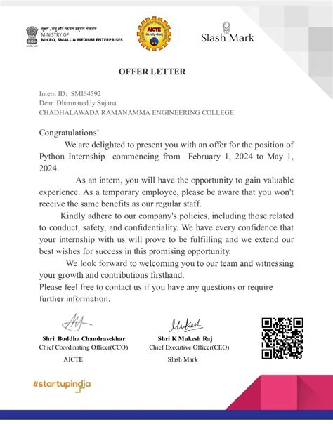 Im Glad To Share That I Am Selected As Python Programming Internship