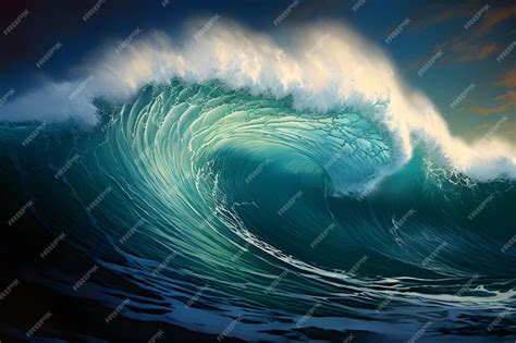 Premium Ai Image View Trough A Dramatic Ocean Wave