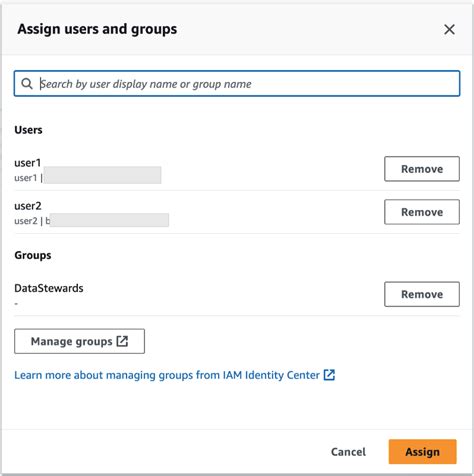 Granting Permissions To Users And Groups Aws Lake Formation
