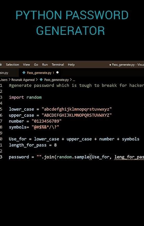 Password Generator Python Project Coding Technologyshorts Ytshorts Viral Trending