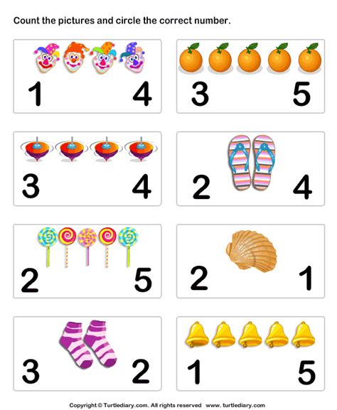 Count Pictures Up To Ten Turtle Diary Worksheet