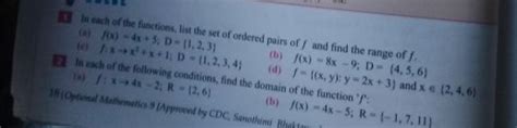 iii in each of the functions list the set of ordered pairs of f and find