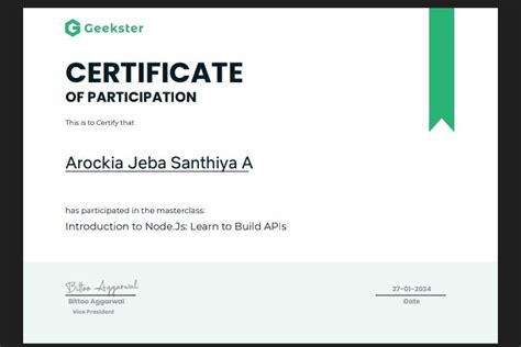 Arockia Jeba Santhiya A On Linkedin Geekster Nodejs Apidevelopment