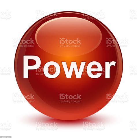 Power Glassy Brown Round Button Stock Illustration Download Image Now Authority Brown