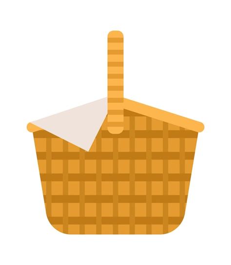 고리 버들과 버드 나무 피크닉 바구니 벡터 일러스트 레이 션 프리미엄 벡터