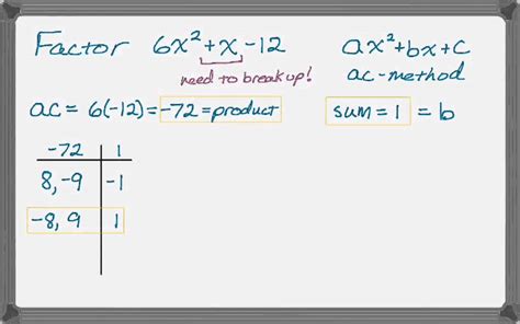 Factoring Trinomials Ac Method 1 Youtube