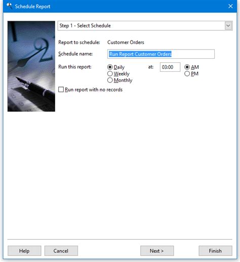 schedule reports stonefield query reporting software