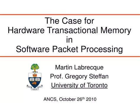 Ppt The Case For Hardware Transactional Memory In Software Packet Processing Powerpoint
