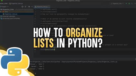 How To Organize Lists In Python