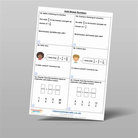 Year 6 Add Mixed Numbers Reasoning And Problem Solving Resource