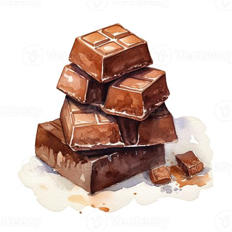 Watercolor Sweet Chocolate Illustration 24072950 Png