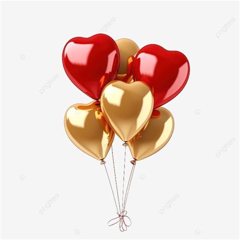 발렌타인데이 휴가를 위한 빨간색과 금색 호일 풍선 하트 풍선 사랑 풍선 발렌타인 선물 Png 일러스트 및 이미지 에 대한 무료 다운로드 Pngtree