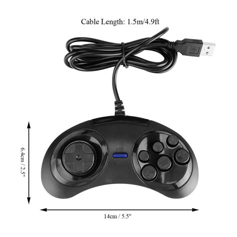Buy For Sega Usb Classic Gamepad 6 Buttons Usb Gaming Joystick Holder For Pc Mac Mega Drive