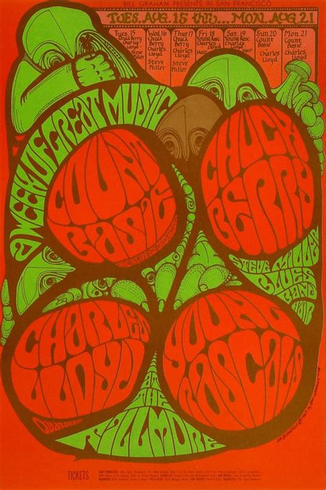 Count Basie And His Orchestra Vintage Concert Postcard From Fillmore Auditorium Aug 15 1967 At