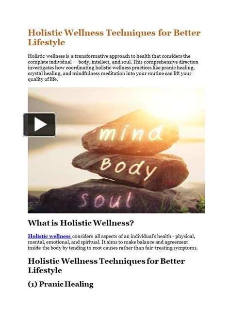 Ppt Holistic Wellness Techniques For Better Lifestyle Powerpoint