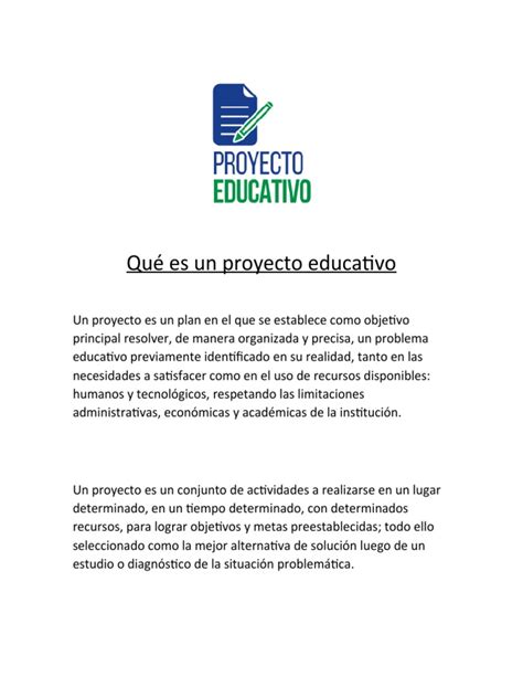 Proyecto Educativo Pdf
