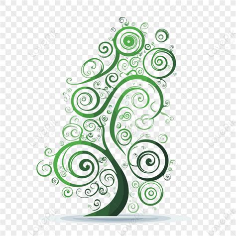 소용돌이 모양의 크리스마스 트리 벡터만화클립 아트상표 Png 일러스트 무료 다운로드 Lovepik
