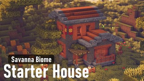 Minecraft How To Build A Simple Savanna Starter House Minecraft