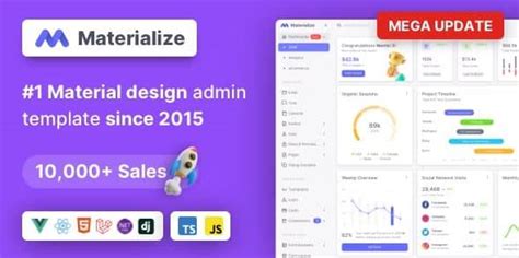 Materialize Nextjs Vuejs Nuxt Html Laravel Django Aspnet Material Design Admin