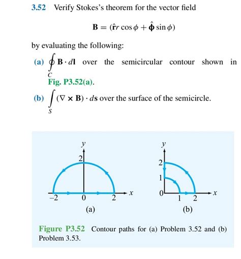solved 3 52 verify stokes s theorem for the vector field fr