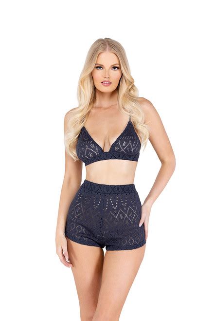 Roma Confidential Womens 2pc Cozy And Comfy Pointelle Bra Lingerie Set
