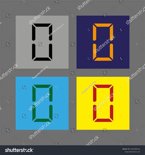 Vector Drawing Number Zero Silhouette Electronic Stock Vector Royalty Free