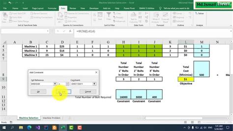 Linear Non Linear Optimization Problem Solution Using Excel Solver