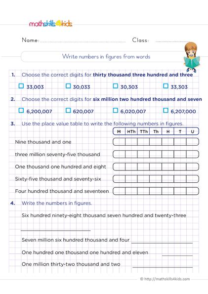 Reading And Writing Numbers In Figures And In Words How To Read And