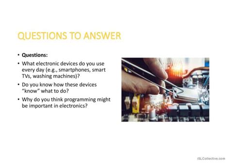 Programming In Electronics General S English Esl Powerpoints