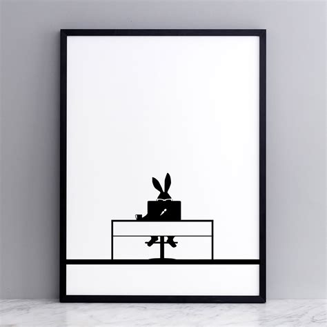 Rabbit Prints Rabbit Wall Art On Handmade Screen Prints Ham