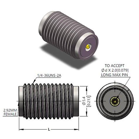 2 92mm Female Screw In Rf Connector 9 9mm 390″ In Length