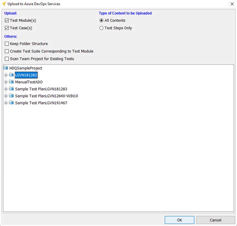 Uploading Testarchitect Test Modulestest Cases To Azure Devops