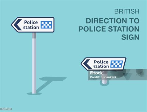 교통 규제 규칙 경찰서 표지판에 대한 고립 된 영국 방향 전면 및 평면도 벡터 그림 템플릿입니다 거리에 대한 스톡 벡터 아트 및 기타 이미지 Istock
