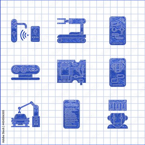 Set Printed Circuit Board Pcb Robot Bot Industrial Machine Robotic