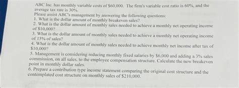 Solved Just Make The Fixed Cost Up I Just Want To See Chegg