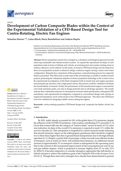 Pdf Development Of Carbon Composite Blades Within The Context Of The Experimental Validation