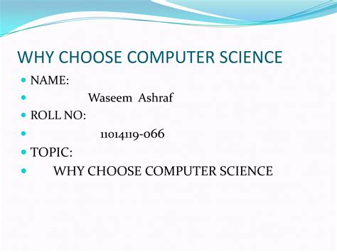 Why Choose Computer Science Ppt