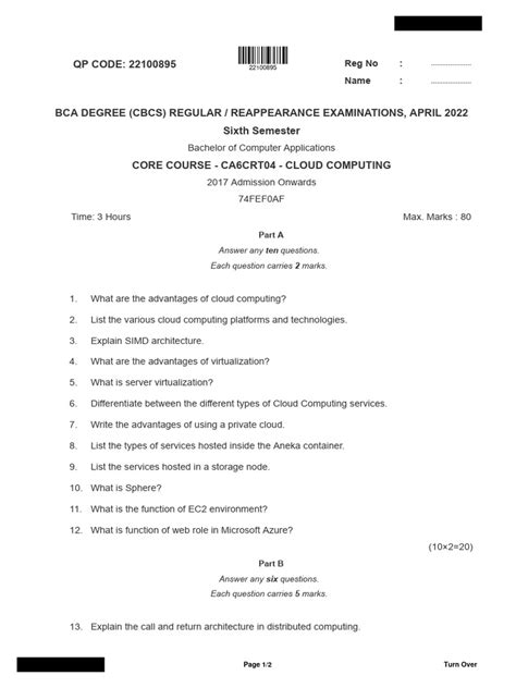 Bca 6 Sem Cloud Computing 22100895 Apr 2022 Pdf Cloud Computing Software Architecture