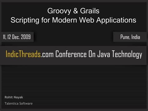 groovy and grails scripting for modern web applications ppt