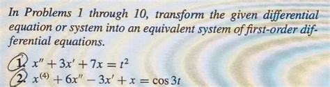 solved in problems 1 through 10 transform the given