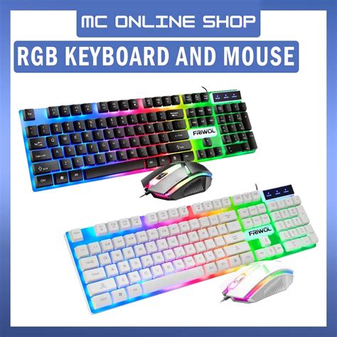 RGB PC Keyboard And Mouse Combo Set Package Wired USB Gaming Keys Backlit For Desktop PC