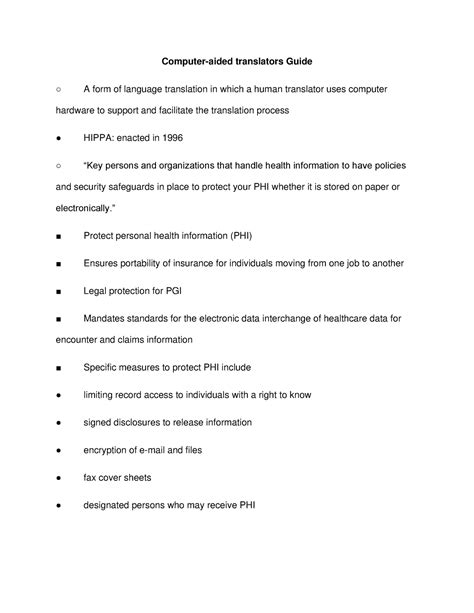 computer aided translators guide ” protect personal health