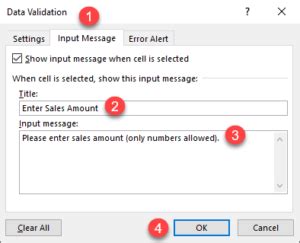 Create An Input Message Data Validation In Excel Google Sheets Automate Excel