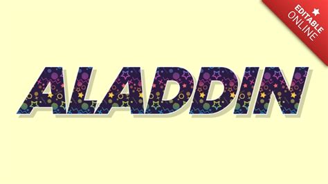 Aladdin With Starry Pattern Text Effect Generator