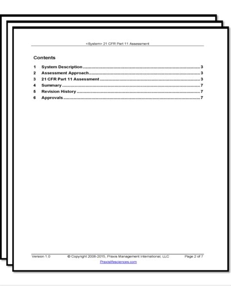 21 Cfr Part 11 Assessment Template