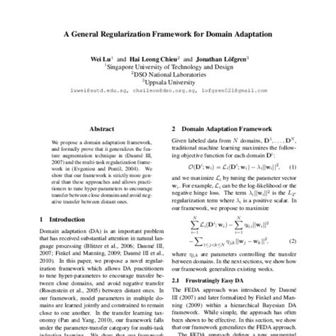 A General Regularization Framework For Domain Adaptation Acl Anthology