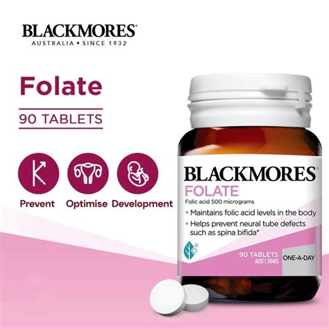 Blackmores Folate 500mcg 90 Tablets Exp 202610 Shopee Philippines