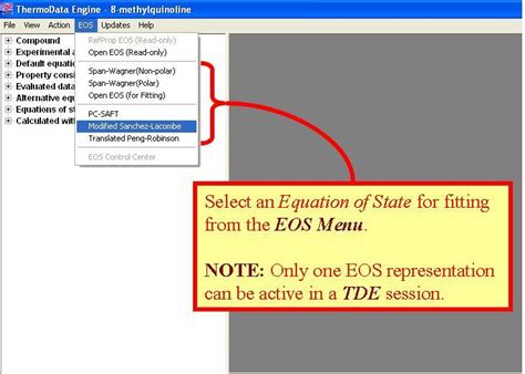 Select An Equation Of State Eos For Fitting